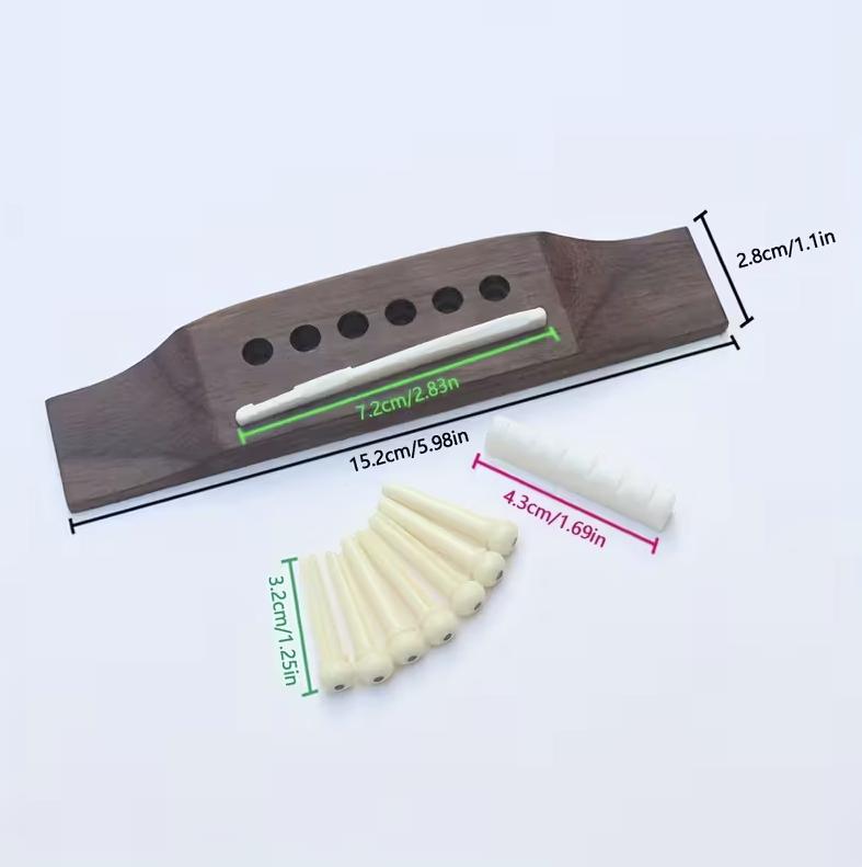6-string Acoustic Guitar Rosewood Bridge Saddle Nut Repair Set