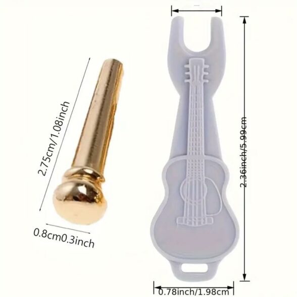 Pure Brass Acoustic Guitar Bridge Pins Round Head (6 pcs)