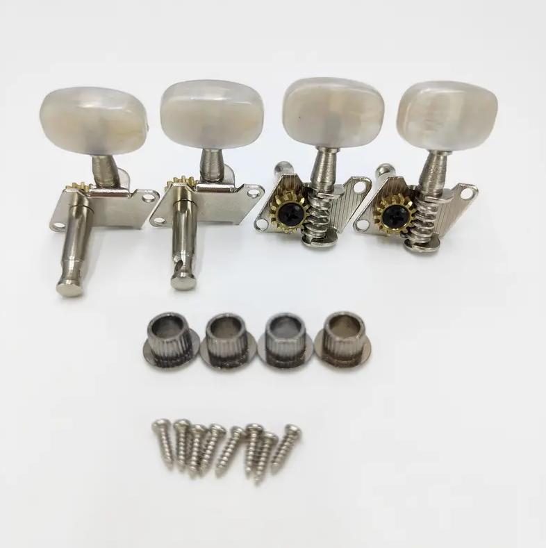 Ukulele White Pearl Head Machine Head Tuner Set • SA Guitar Shop