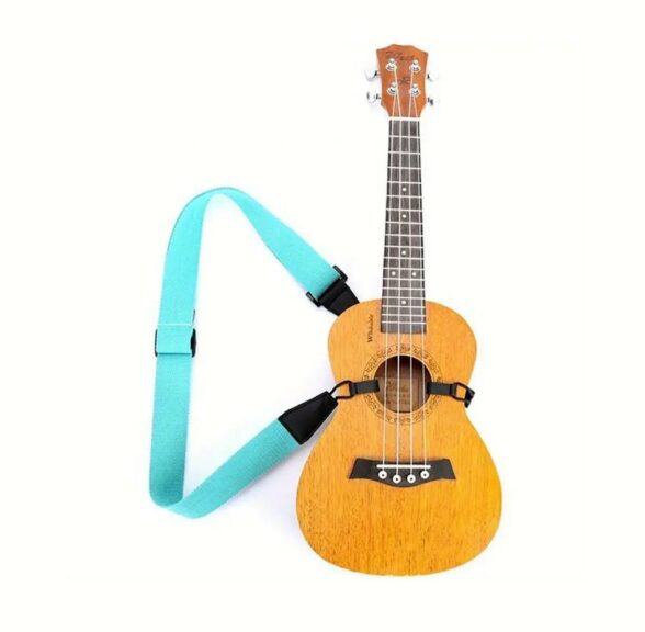 No-Drill Adjustable Ukulele Nylon Strap (Light Blue/Aqua)
